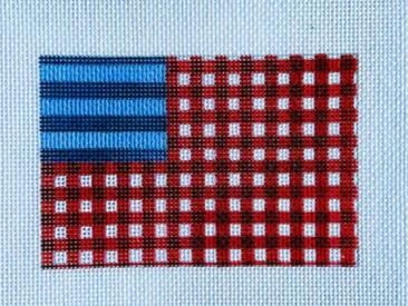 Gingham American Flag Passport Insert – Seaside Needlepoint