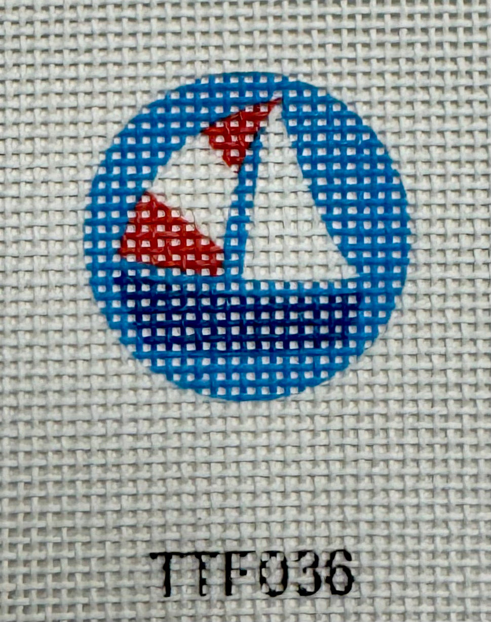 Sailboat Key Fob Insert – Seaside Needlepoint