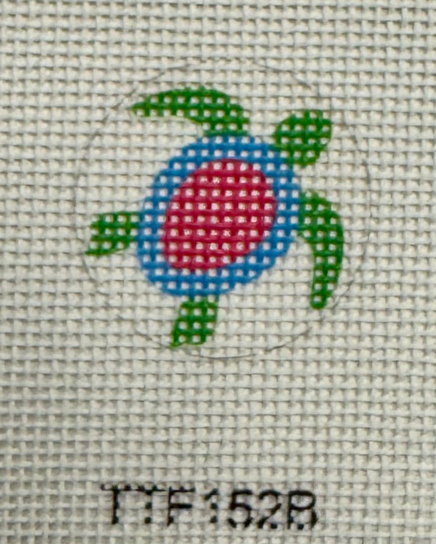 Aqua & Hot Pink Turtle Key Fob Insert – Seaside Needlepoint
