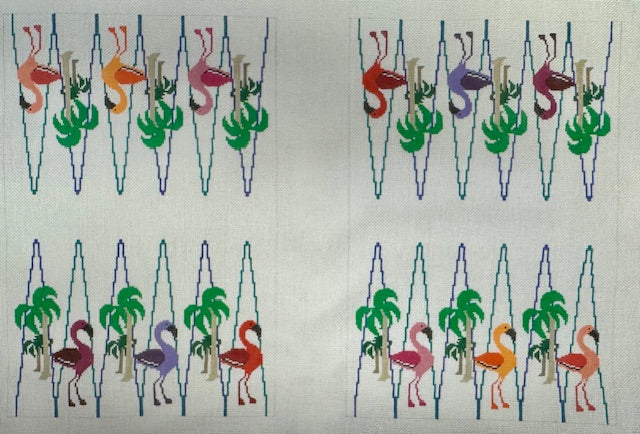 Flamingo & Palm Tree Backgammon Board – Seaside Needlepoint