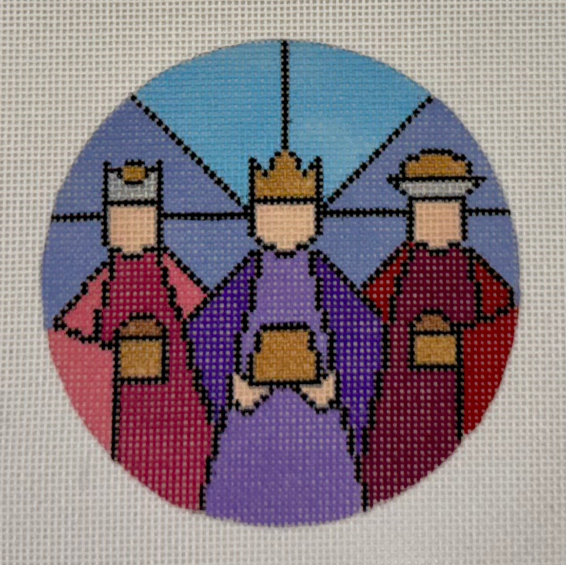 Three Kings Stained Glass – Seaside Needlepoint