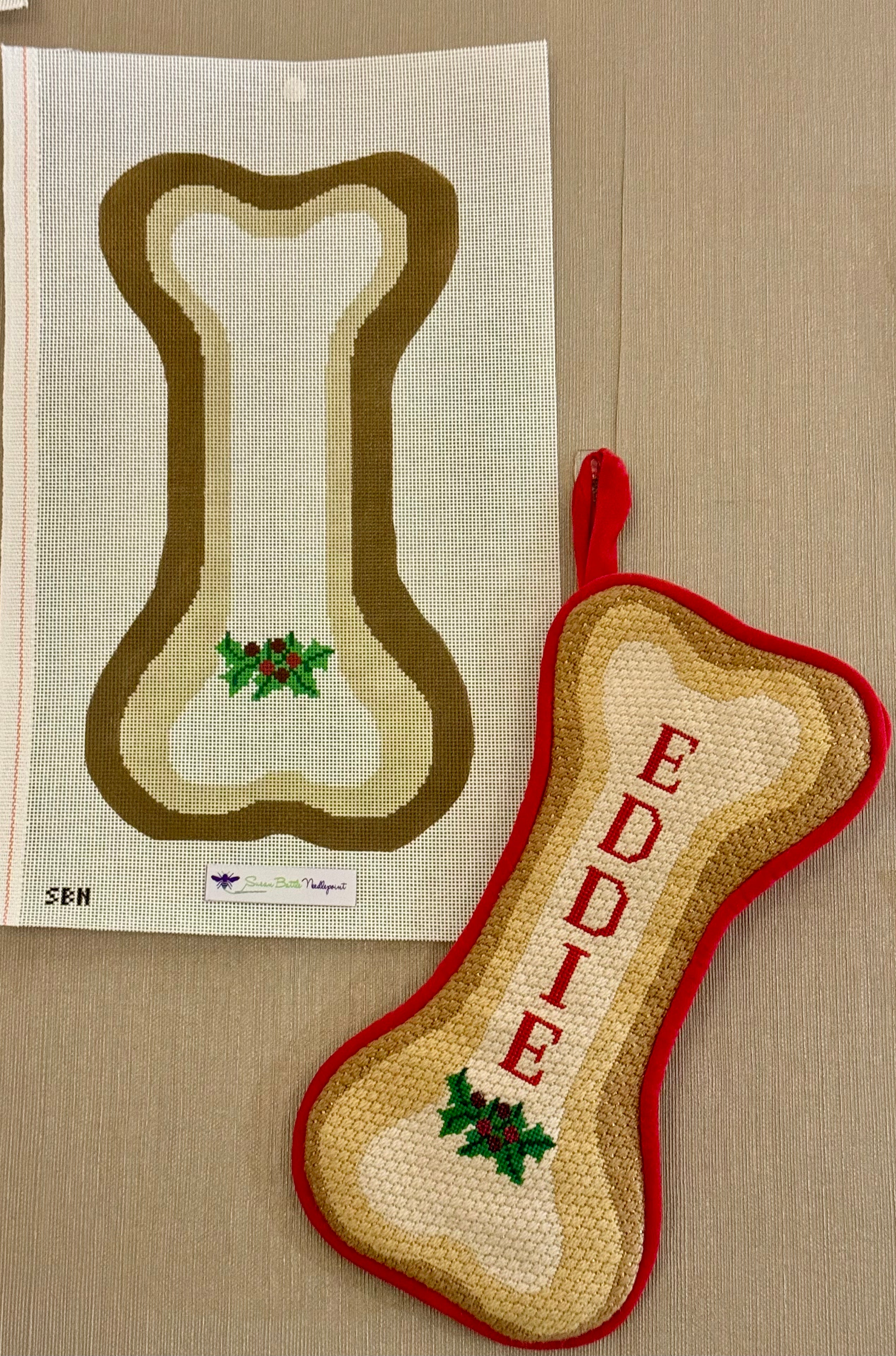 Dog Bone Stocking – Seaside Needlepoint