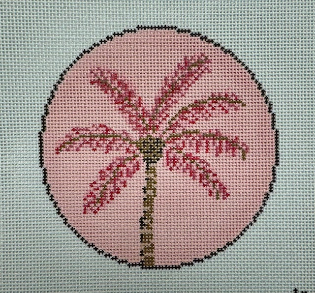 Pink Palm Tree – Seaside Needlepoint