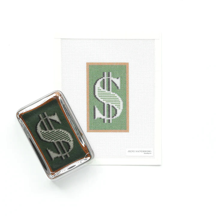 Dollar Sign Paperweight Canvas – Seaside Needlepoint