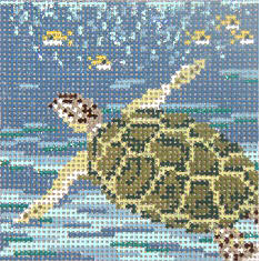 Sea Turtle 4 Sq 13M – Seaside Needlepoint