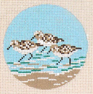 Sandpiper Round – Seaside Needlepoint