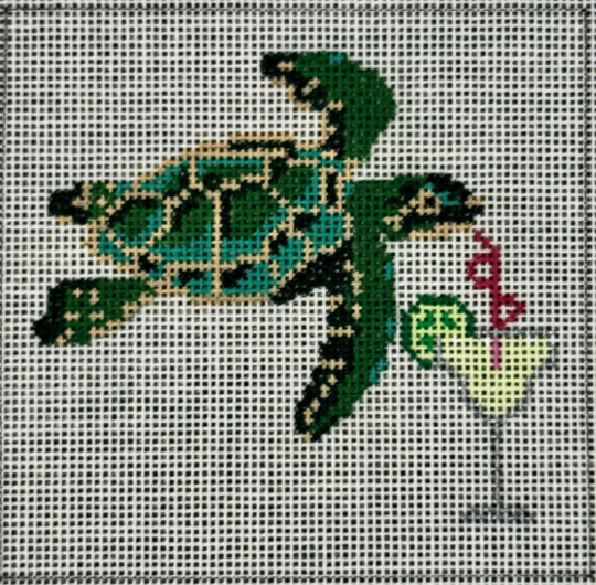 Sea Turtle & Margarita – Seaside Needlepoint