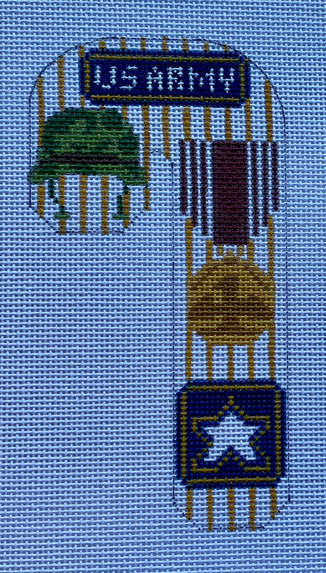 US Army Candy Cane – Seaside Needlepoint