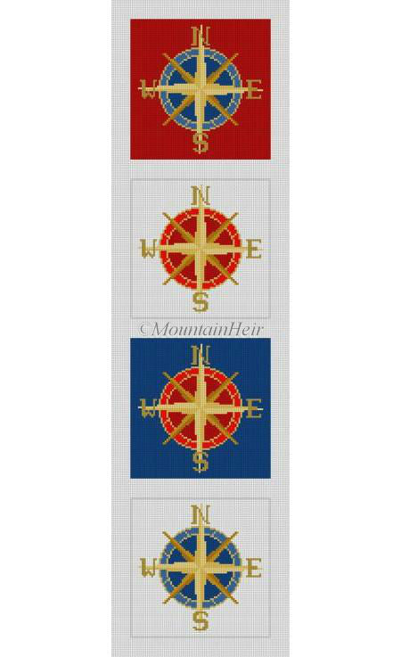 Compass Coasters – Seaside Needlepoint