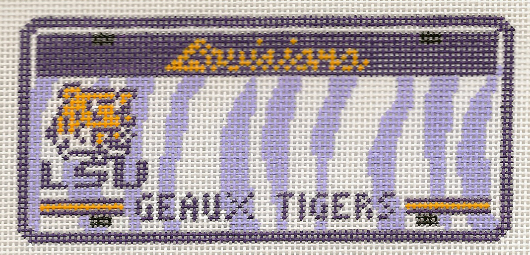 Louisiana LSU No 1 License Plate – Seaside Needlepoint