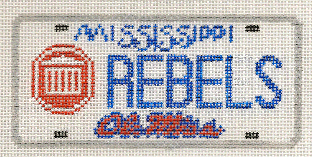 Ole Miss License Plate – Seaside Needlepoint