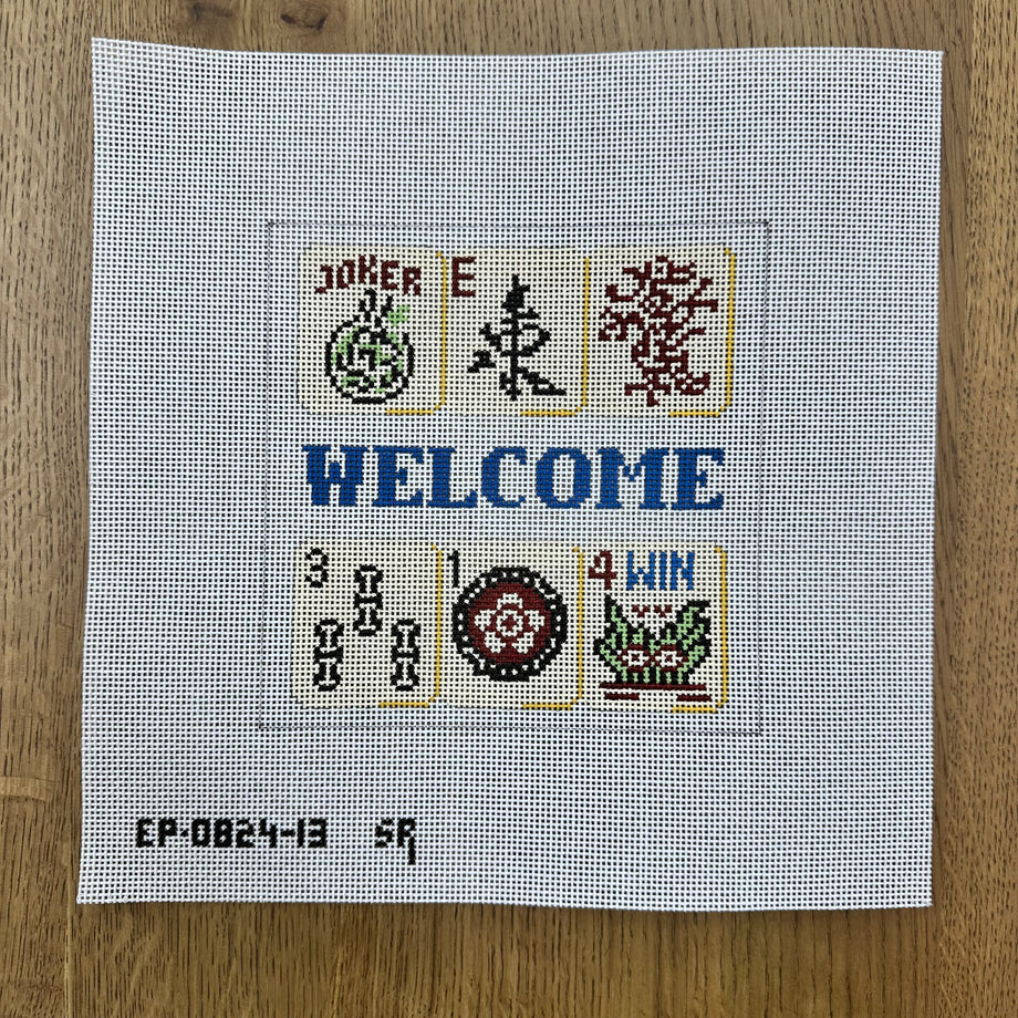 Mahjong Welcome Sign – Seaside Needlepoint