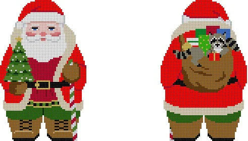 Woodsman Santa - 2 Sided – Seaside Needlepoint